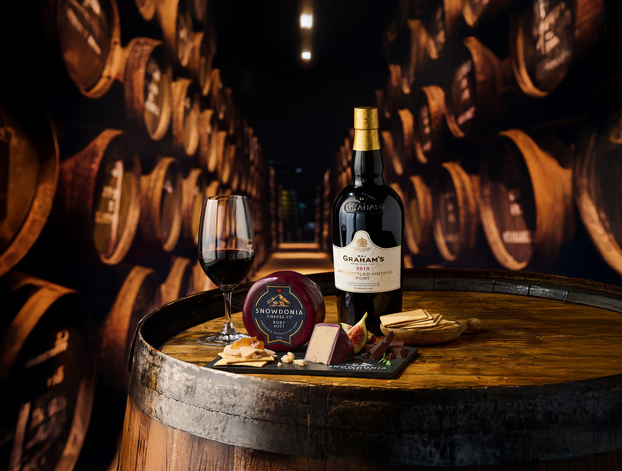 Ruby Mist Mature Cheddar infused with port and brandy